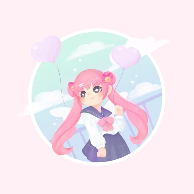 Draw your character in cute soft style by Seravina_art | Fiverr