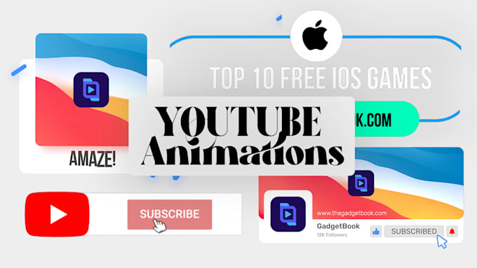 Create animated youtube channel elements by Gurdevsingh853 | Fiverr