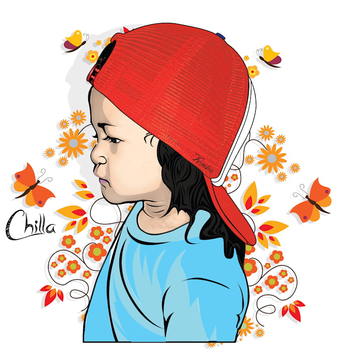 Draw your face with vector tracing technique by Renoirawan | Fiverr