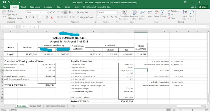 Maintain accounts in excel by Accounts_ashfaq | Fiverr
