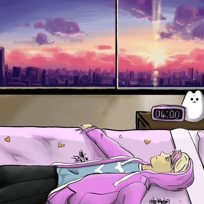 Create an anime scene for you using photoshop by Avafowlerart | Fiverr