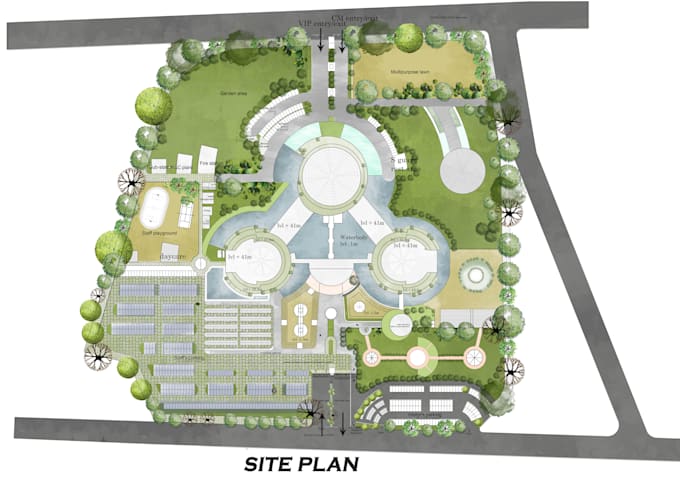 Do 2d rendering for site plan, floor plans and sections by Aksharavi ...