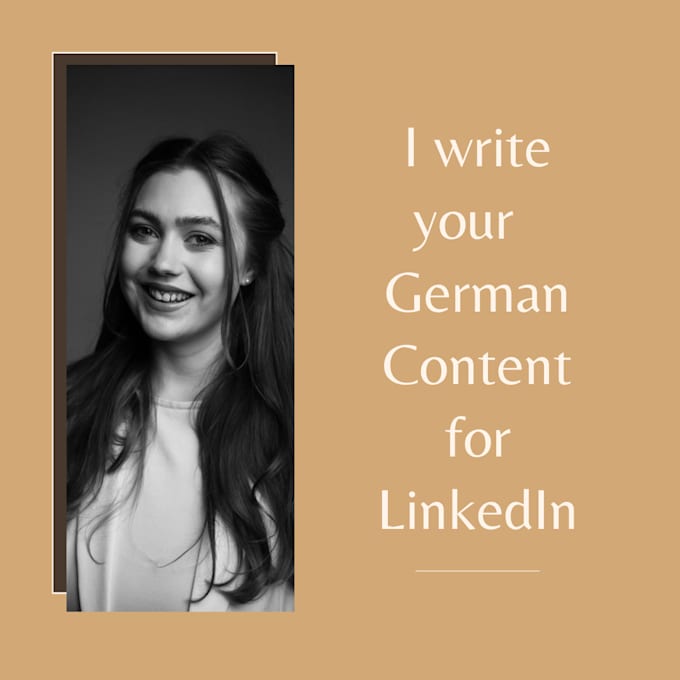 Write your german linkedin content by Ronjadanhamer | Fiverr