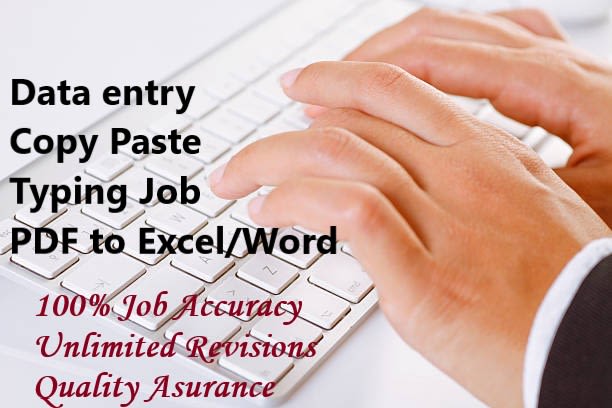Do data entry, copy paste, typing job by Sushmitapoojary | Fiverr