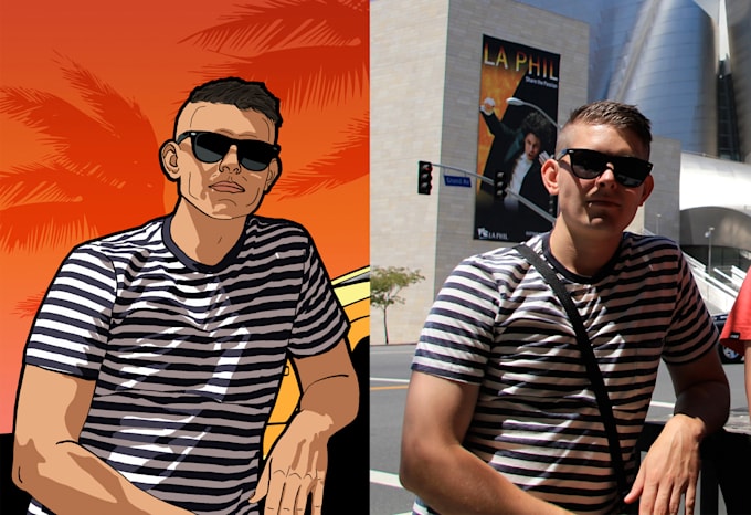Make a photo of you look like a gta drawing by Pederkj | Fiverr