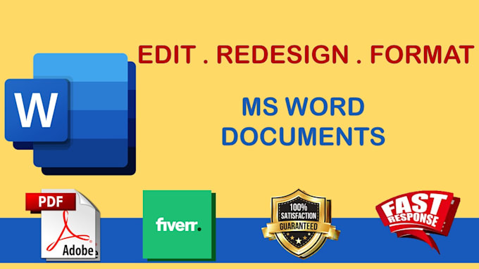 Create, edit, format, design, microsoft word documents by Mirazureena | Fiverr