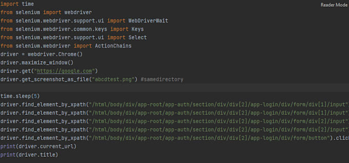 Do test automation with selenium python by Pacificmiracle | Fiverr