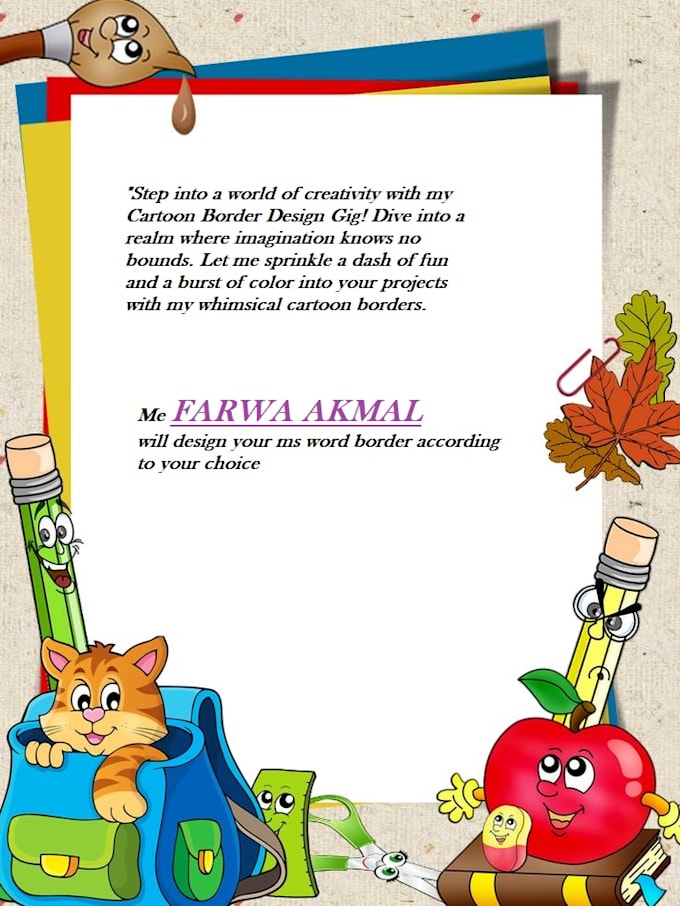 Design cartoon border page on ms word by Farifarwa12 | Fiverr
