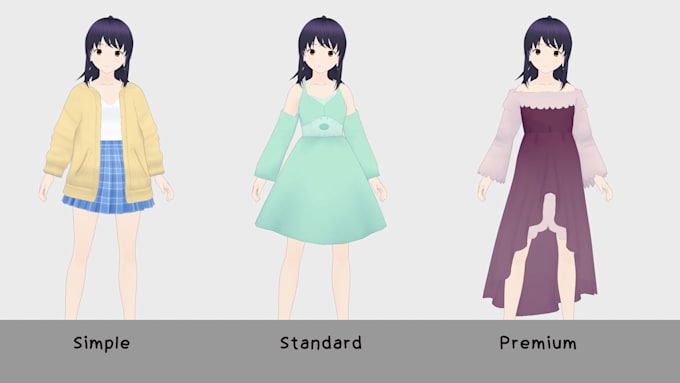 Make outfits for your vroid model by Starfrogart | Fiverr