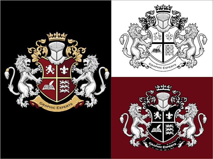 Design luxury modern heraldic, family crest coat of arms logo by Hassan ...