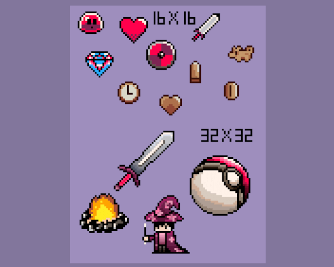 Create pixel art for you 16 bit 32 bit 64 bit by Jollelindman | Fiverr