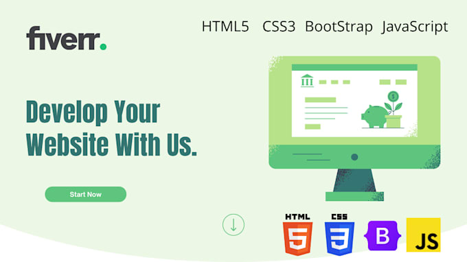 Be your front end web developer using html, css, bootstrap, js by ...