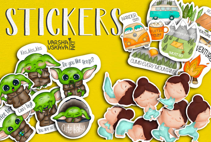 Create awesome stickers for you by Varshavskayaan | Fiverr