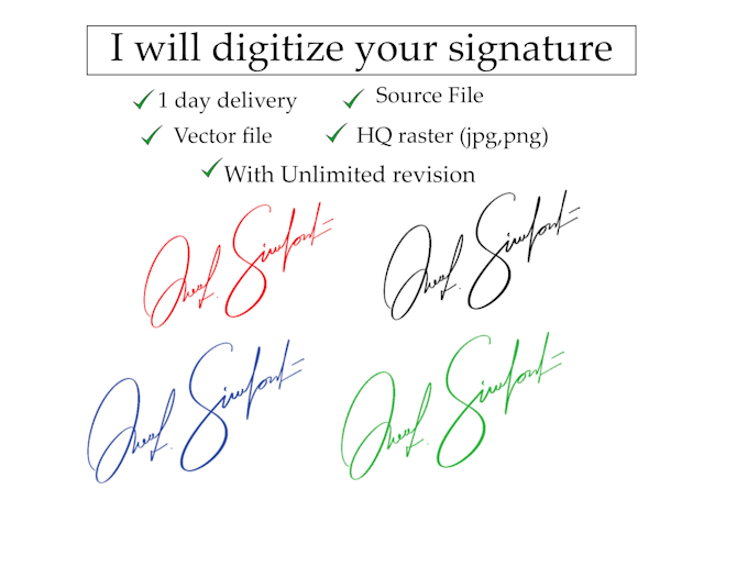 Make a digital vector signature form handwritten signature by ...