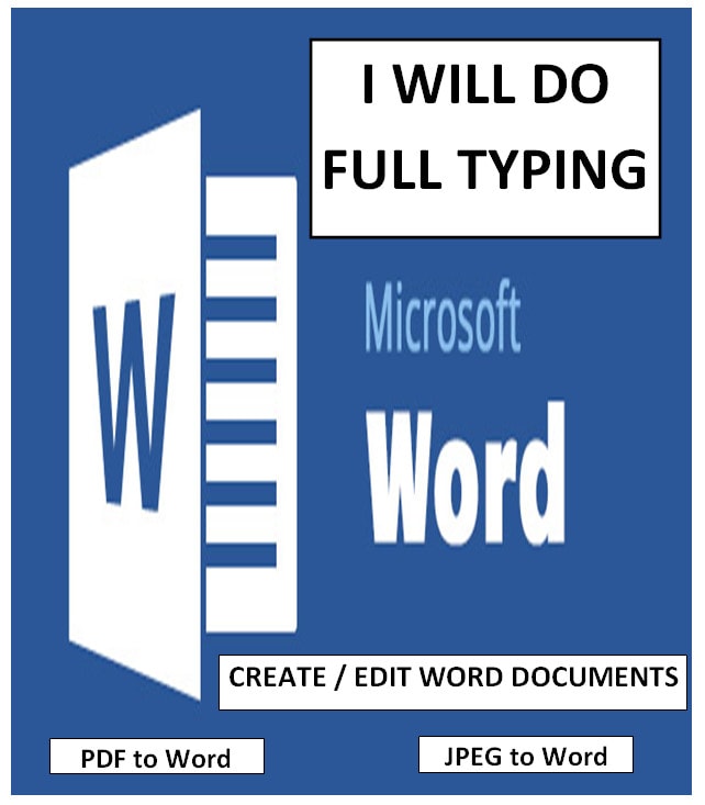 Typing on ms word, creating, editing and redesigning of any documents ...