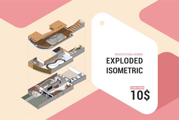 Render your building in exploded isometric by Chalidmgm | Fiverr
