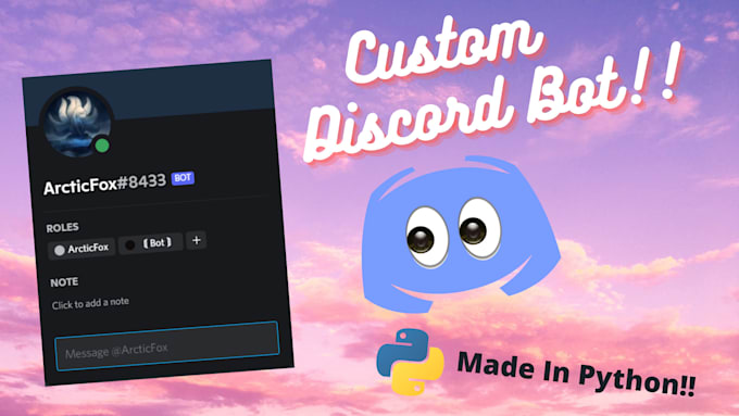 Make discord bots in python by Pidpyd_dev | Fiverr Make discord bots in python by Pidpyd_dev | Fiverr