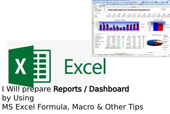 Create excel reports, dashboard for the your any requirement by ...
