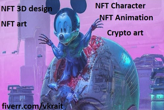 Design 3d animated nft art, crypto art, nft animation by Vkrait | Fiverr