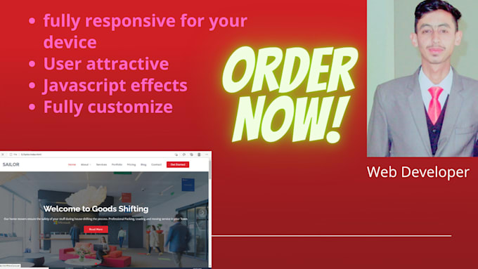 Design html css bootstrap website fast by Htmlcss_guru | Fiverr