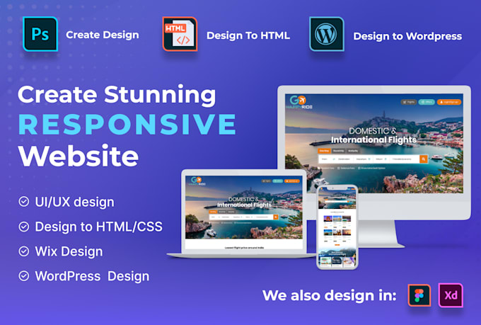 Create responsive ui ux web page design and html by Simpleweb12 | Fiverr