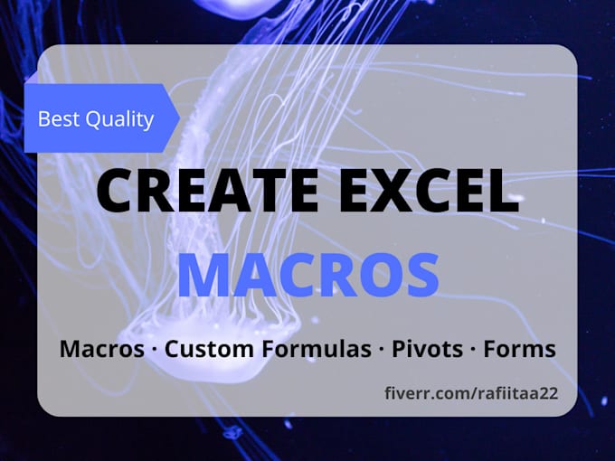 Do any excel macro, formula, chart, report or template by Rafiitaa22 ...
