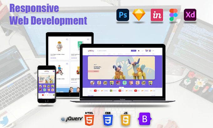 Convert designs psd xd etc to responsive website html css javascript ...