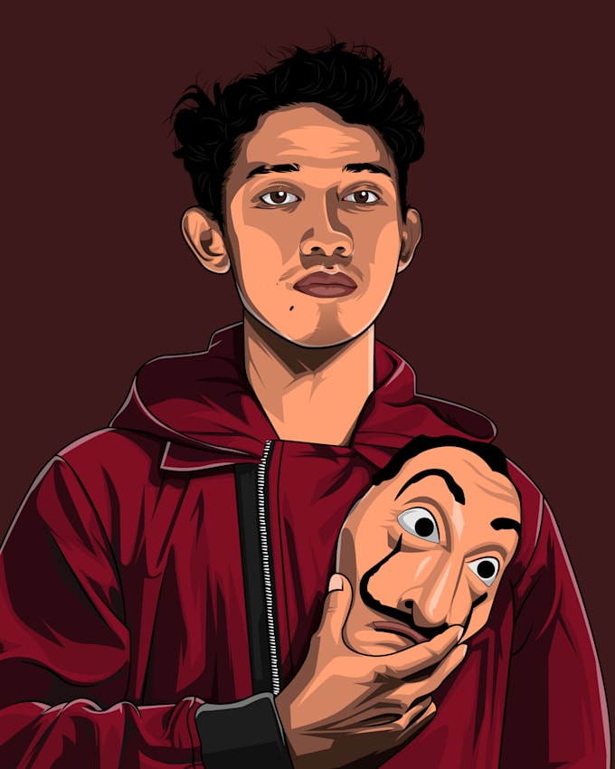 Create your picture into money heist vector portrait by Ahsntqwim | Fiverr