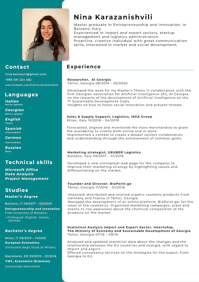 Write, edit and design cv, resume, build cover letter by Ninakaraa | Fiverr