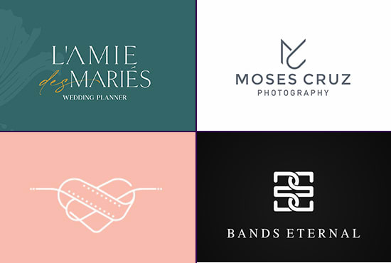 Design a wedding and event logo for your company with editable vector ...