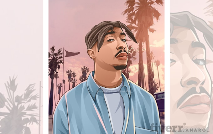 Draw gta style cartoon portrait into your photo by Anaro_ | Fiverr