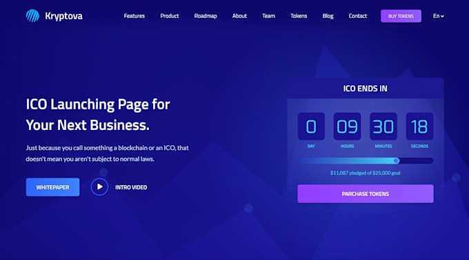 Build cryptocurrency ico listing or token presale website by A ...