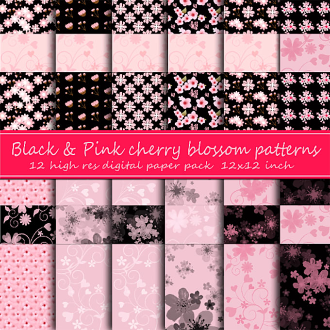 Design sakura, cherry blossom digital papers by Jaysonova | Fiverr