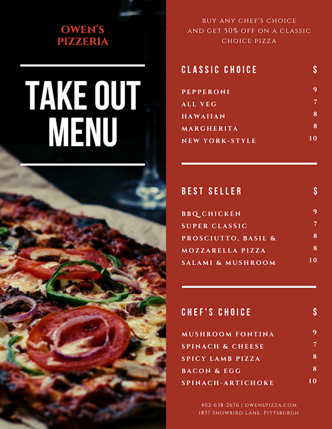Design professional creative awesome food menu, restaurant menu, or ...