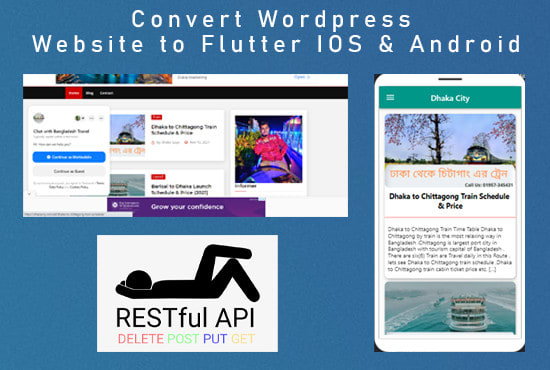 Convert website to flutter app with api by Androobd | Fiverr