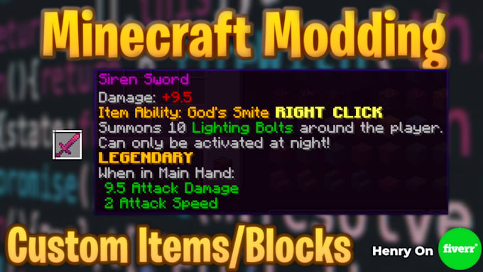 Make a custom minecraft mod for you by Henrydampier | Fiverr