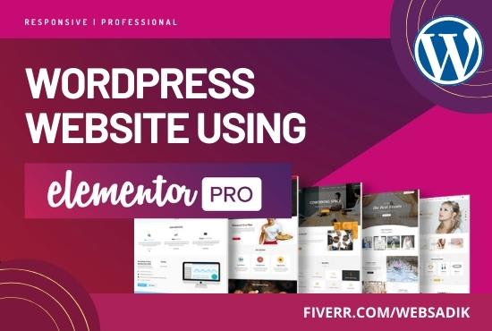 Build wordpress website using elementor pro page builder by Websadik | Fiverr