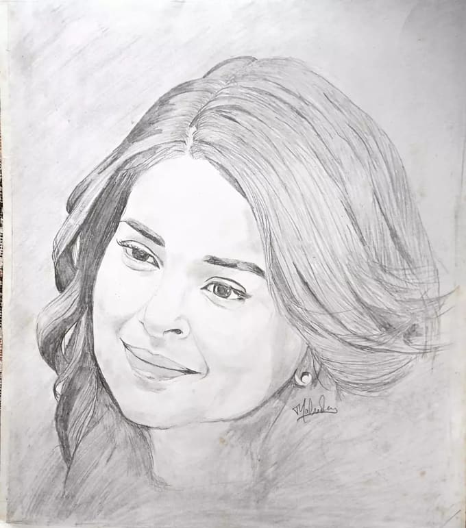 Draw pencil sketches and portraits from a photo by Mahimasoni286 | Fiverr