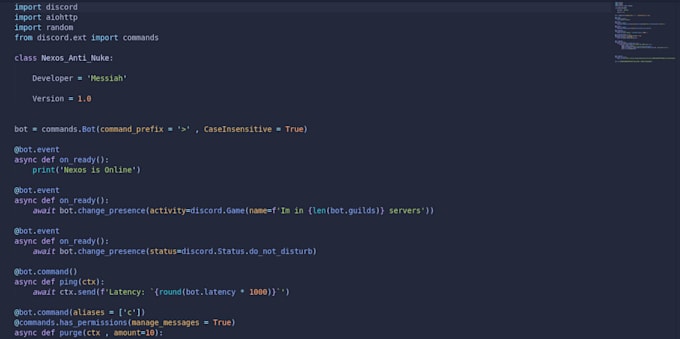 Custom discord bot making services by Messiahlovespy | Fiverr