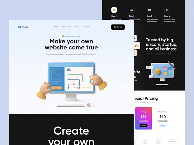 Design create a perfect landing page prototype by Anelbissen | Fiverr
