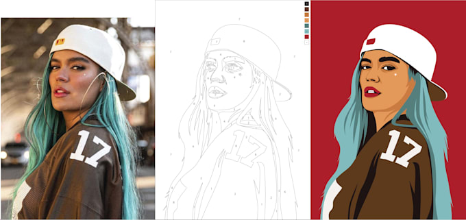 Create your face photo to simple paint by numbers by Asnan_aandd | Fiverr