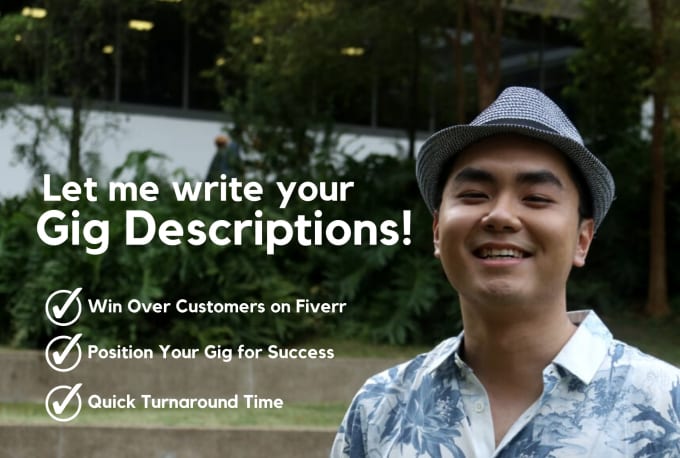 Write fiverr gig descriptions to boost sales by Weeshyan | Fiverr Write fiverr gig descriptions to boost sales by Weeshyan | Fiverr