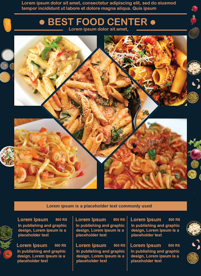 Design food menu card and restaurant flyers by Me_kamran | Fiverr
