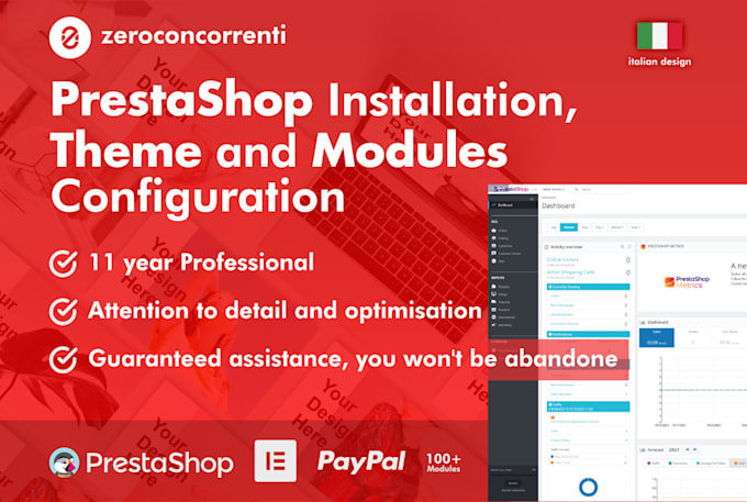 Professional prestashop installation, theme and modules configuration