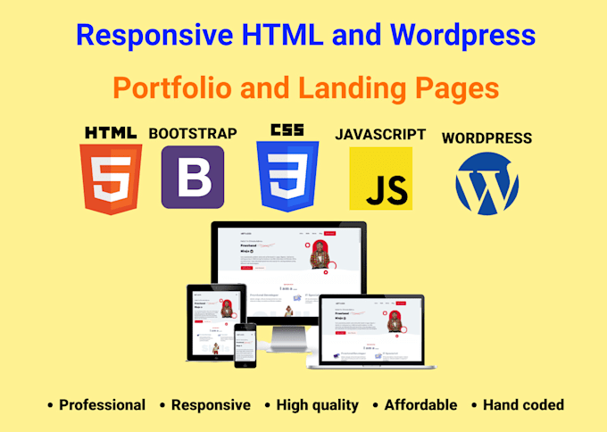 Create and fix responsive website with html, css, js, and bootstrap by ...