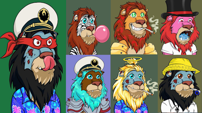 1000 pieces lion nft collection by Adem67 | Fiverr