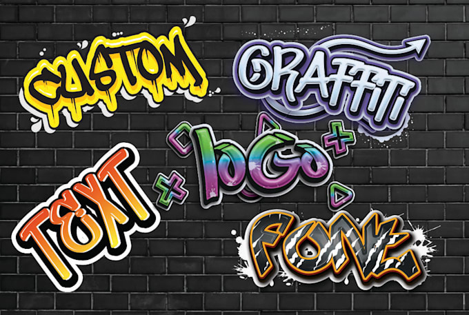 Do custom text graffiti style logo font t shirt by Diptakumer | Fiverr