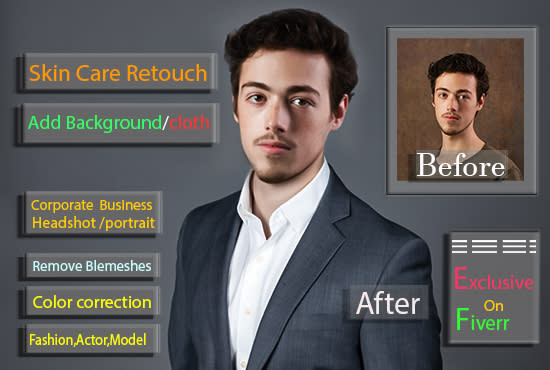 Editing and retouching any headshot photo portrait image in photoshop ...