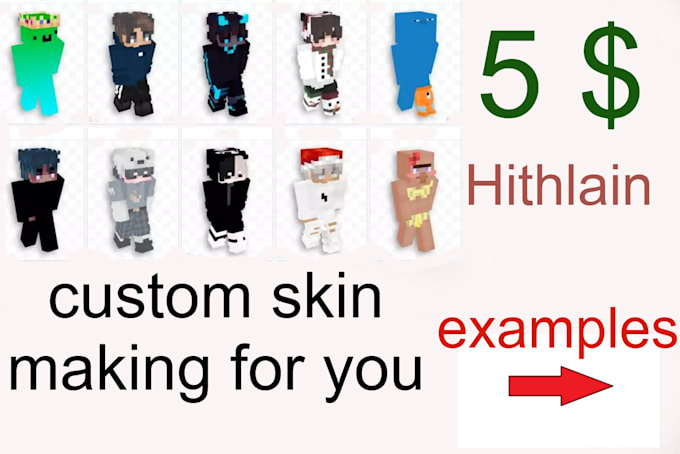 Custom minecraft skin for your nickname and wishes by Hithlain | Fiverr