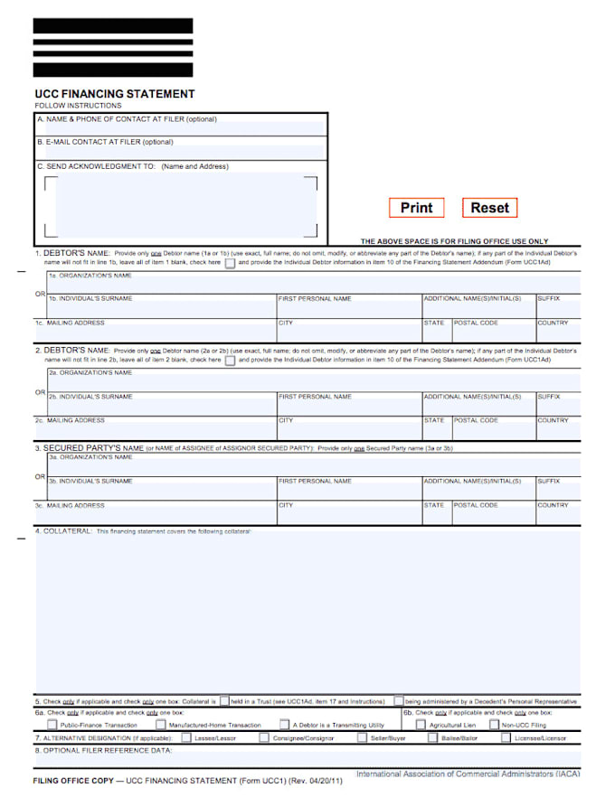 Complete ucc 1 secured party creditor filing by Sopranosmob | Fiverr